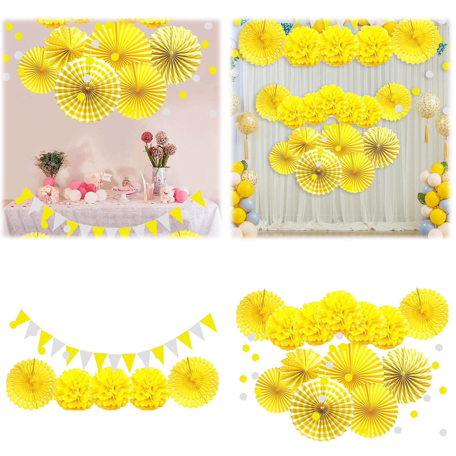 Festive Paper Fan Party Decorations Set Party Hanging Paper Fans Set ...