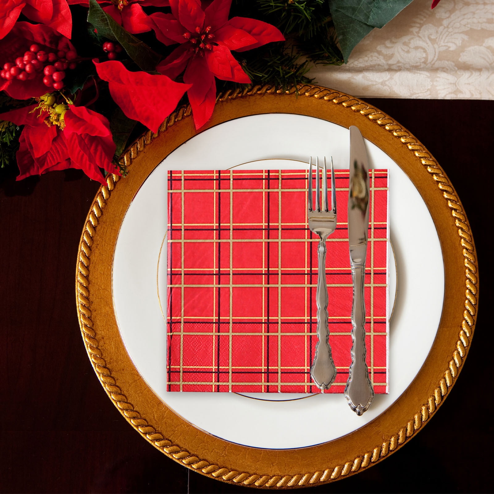 Festive Paper Napkins Disposable Christmas Print 20 Sheets Holiday ...