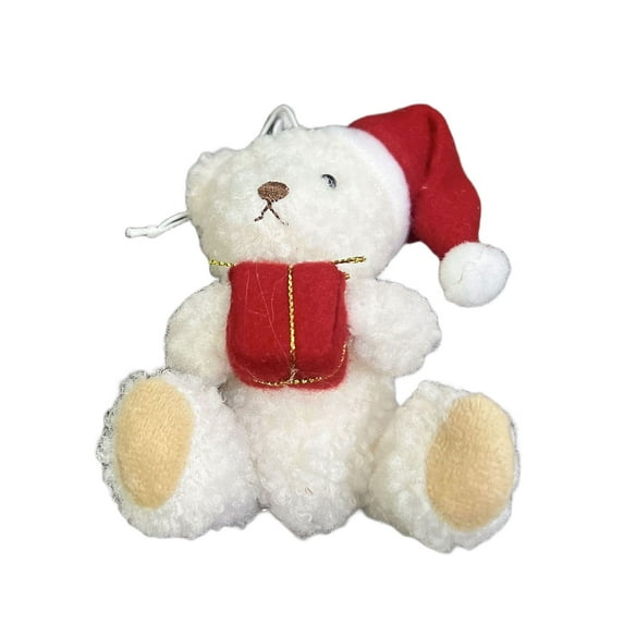 Festive Plush Bear Pendant Ornament for Holiday Tree Decorations ...