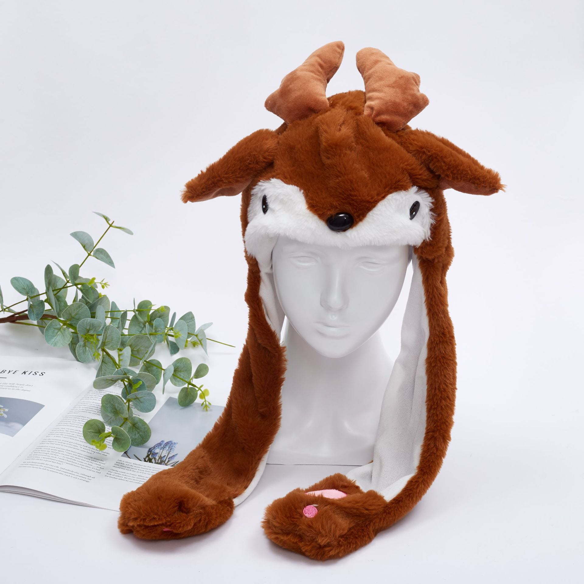 Festive Plush Santa Hat with Wiggling Moustache - Soft, Warm & Cozy ...