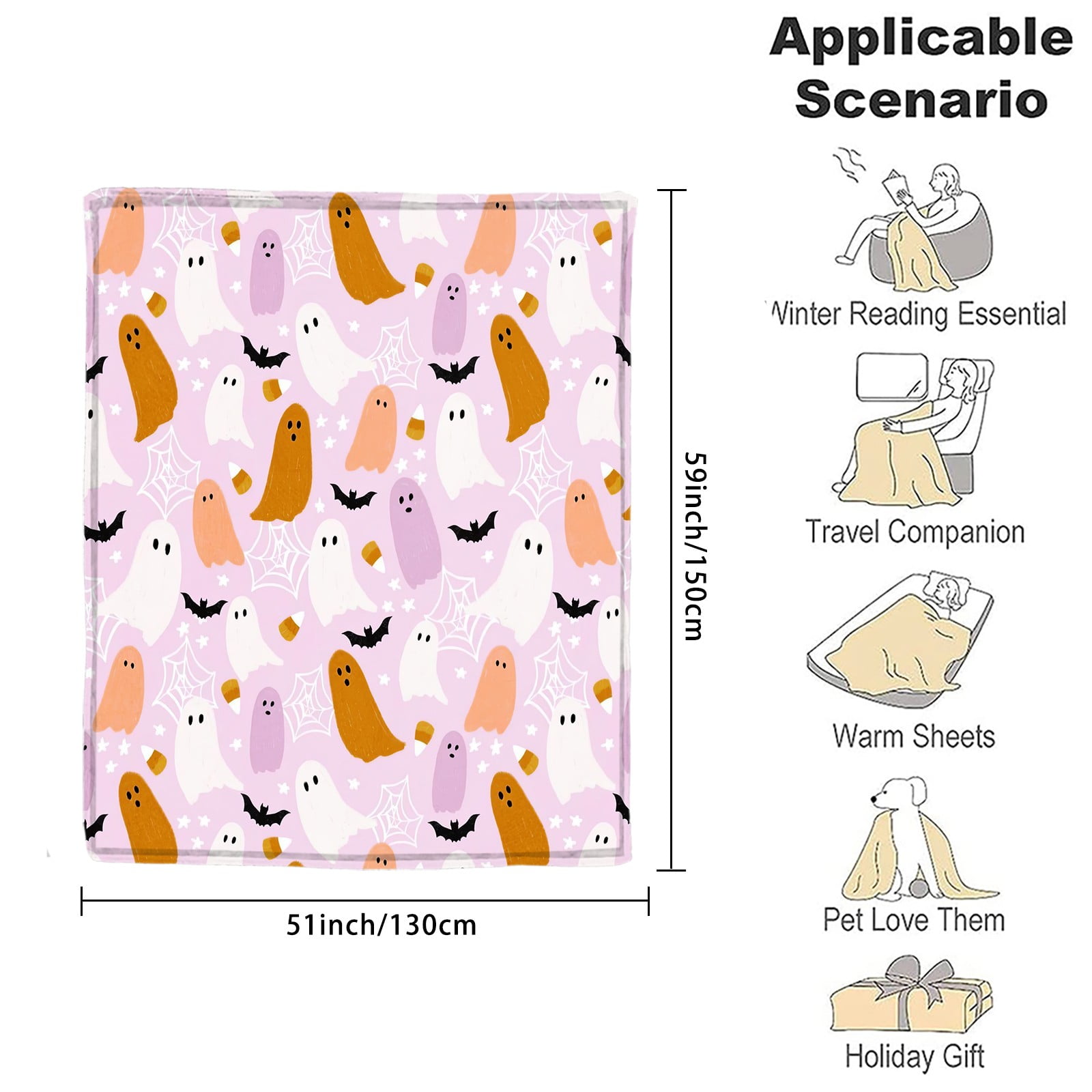 Festive Pumpkin & Spider Web Blanket – Pumpkin & Spider Web Designs ...