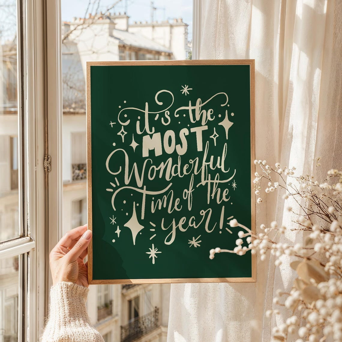 Festive Quote Wall Art Vintage Lettered Poster Cozy Seasonal Decor ...