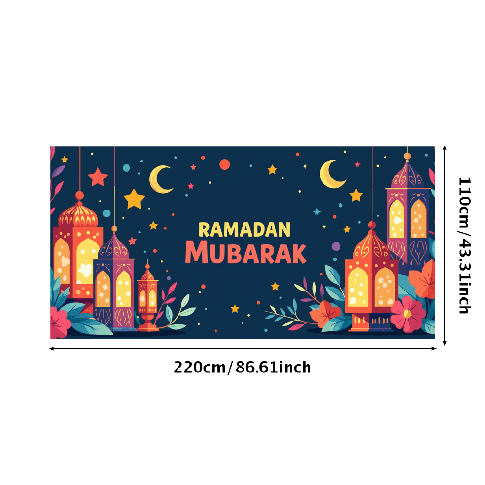 Festive Ramadan Lantern Design Backdrop Banner for Eid Party Wall ...