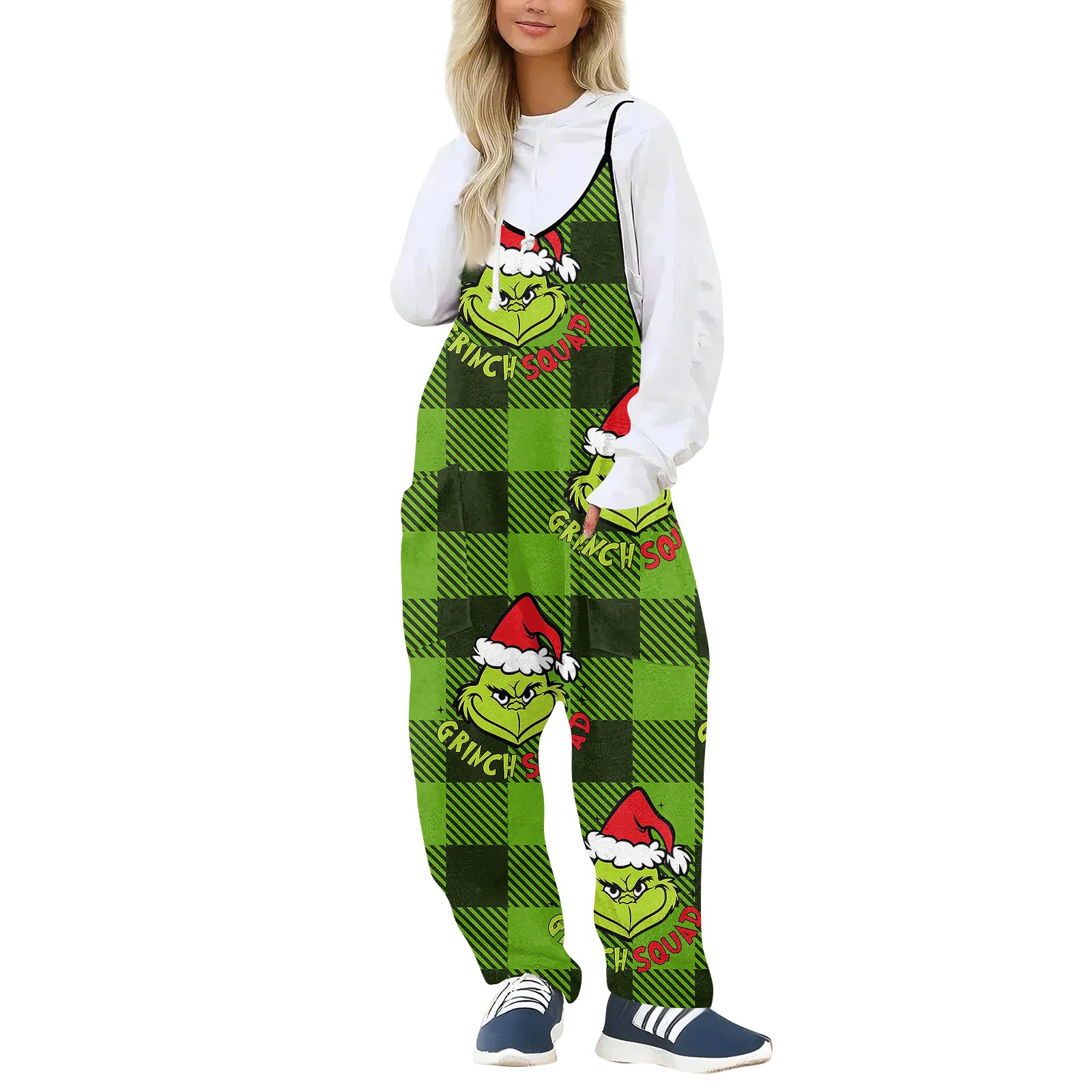 Festive Red Christmas Overalls for Women Comfortable Holiday Jumpsuit ...