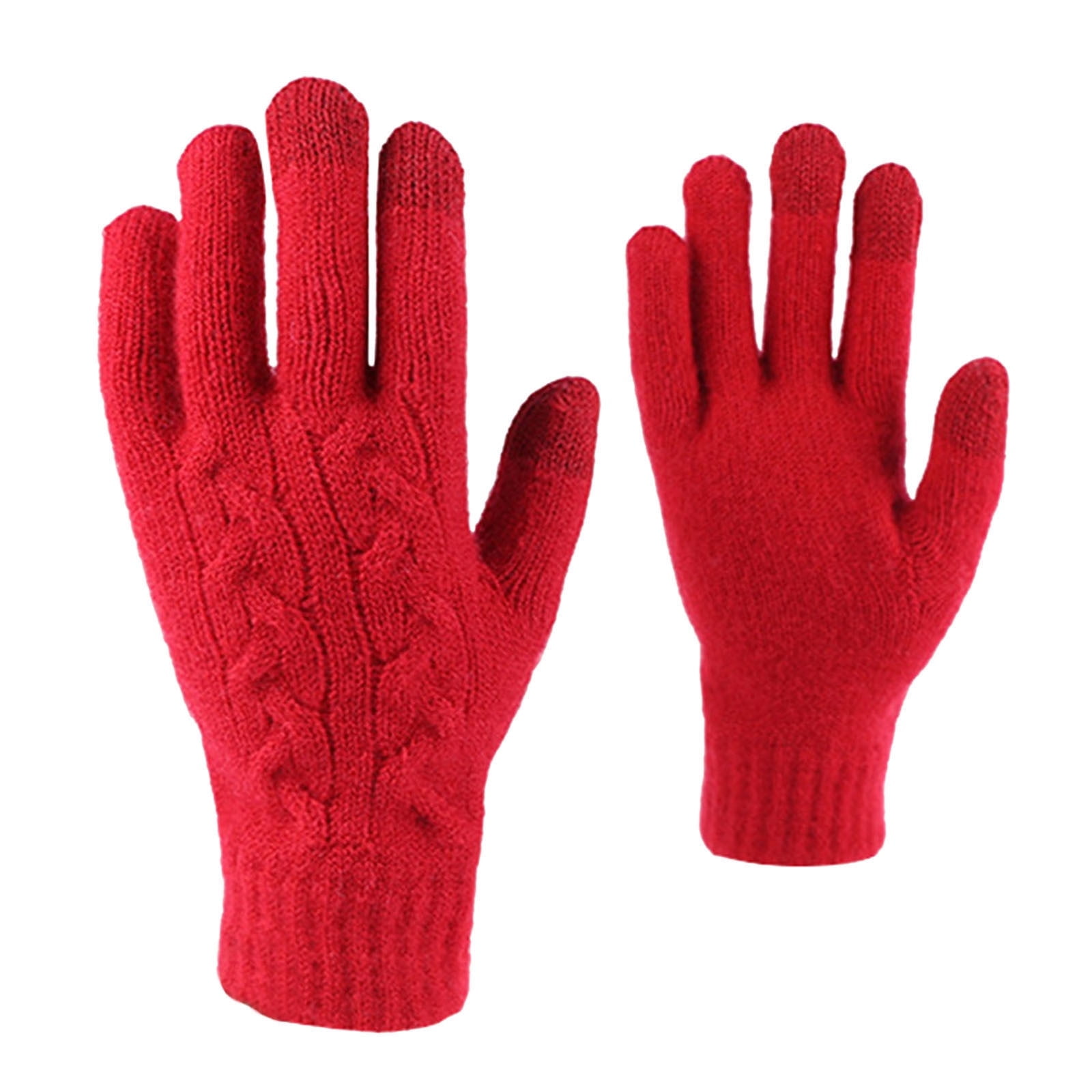 Festive Red Gloves Winter Warm Screen Gloves Outdoor Riding Gloves ...