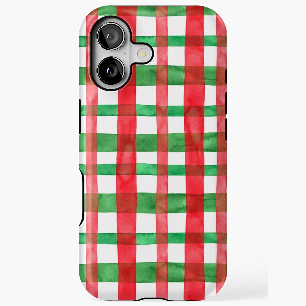 Festive Red Green Plaid Throw Blanket Pattern Case for iPhone 17 ...
