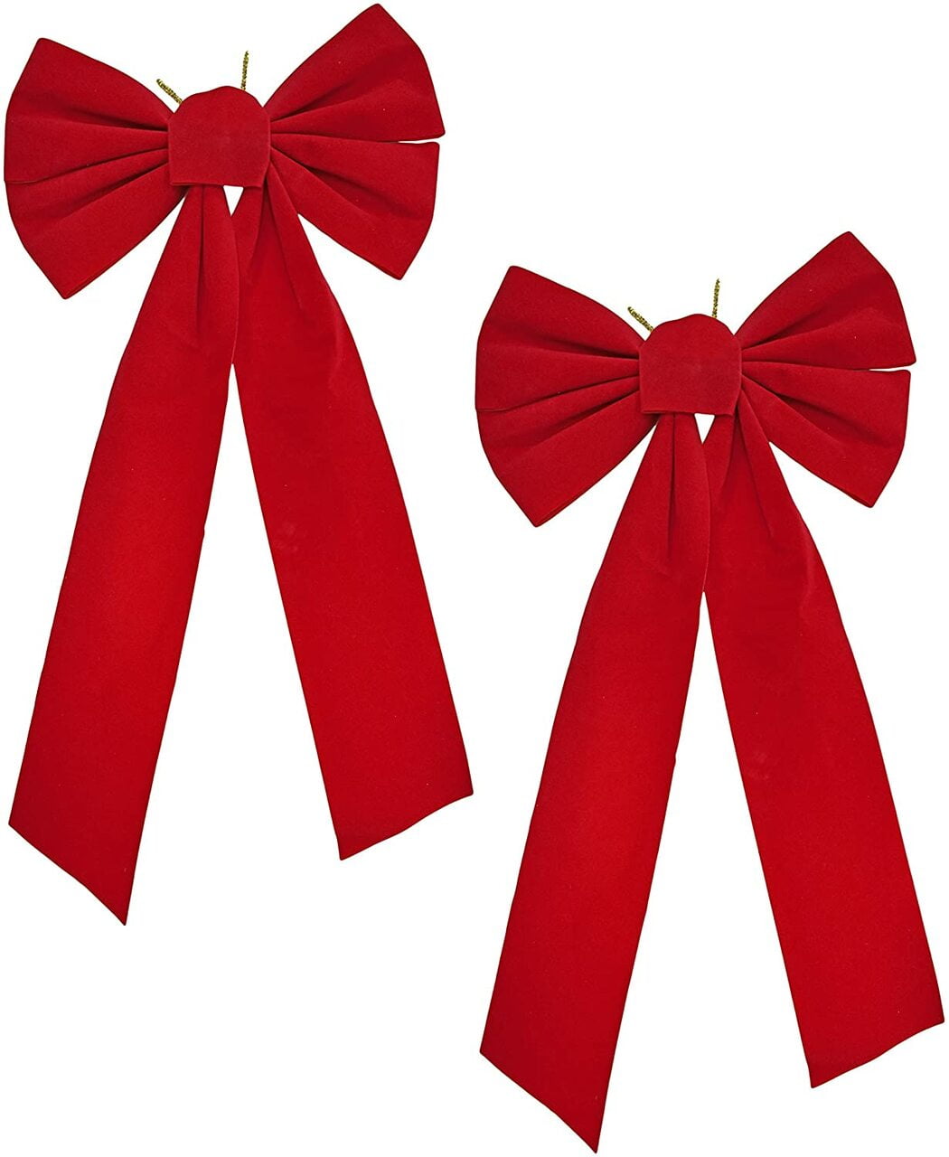 Festive Red Velvet Bows - 20"x9" - Perfect as Tree Ornaments - Tree ...
