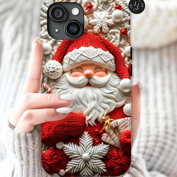 Festive Red White Holiday Figure Phone Case with iPhone 17 to 11 Pro ...