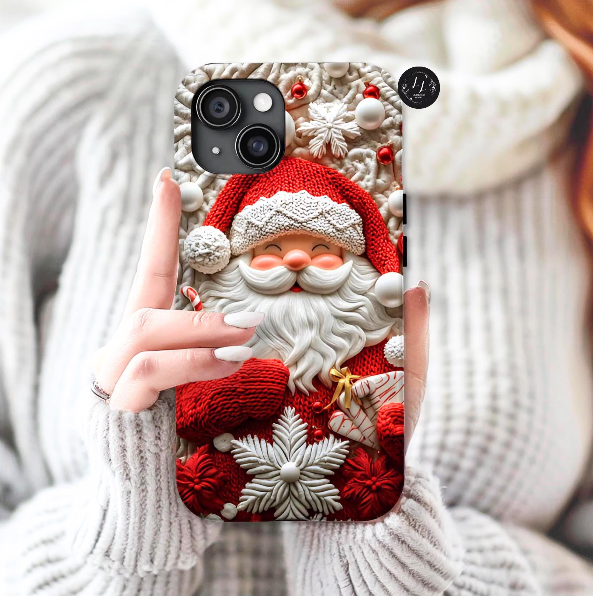Festive Red White Holiday Figure Phone Case with iPhone 17 to 11 Pro ...
