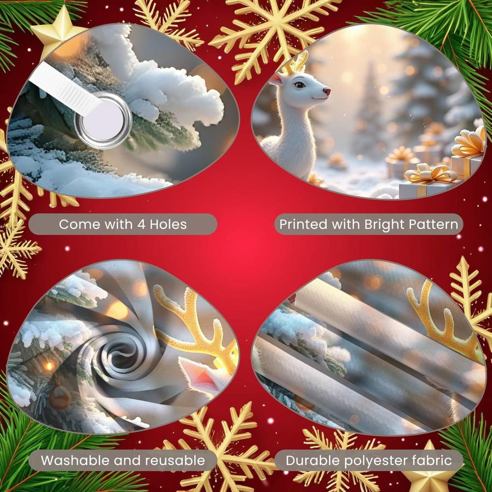 Festive Reindeer Banner Christmas Decorative Gifts Winter Snowy Holiday ...
