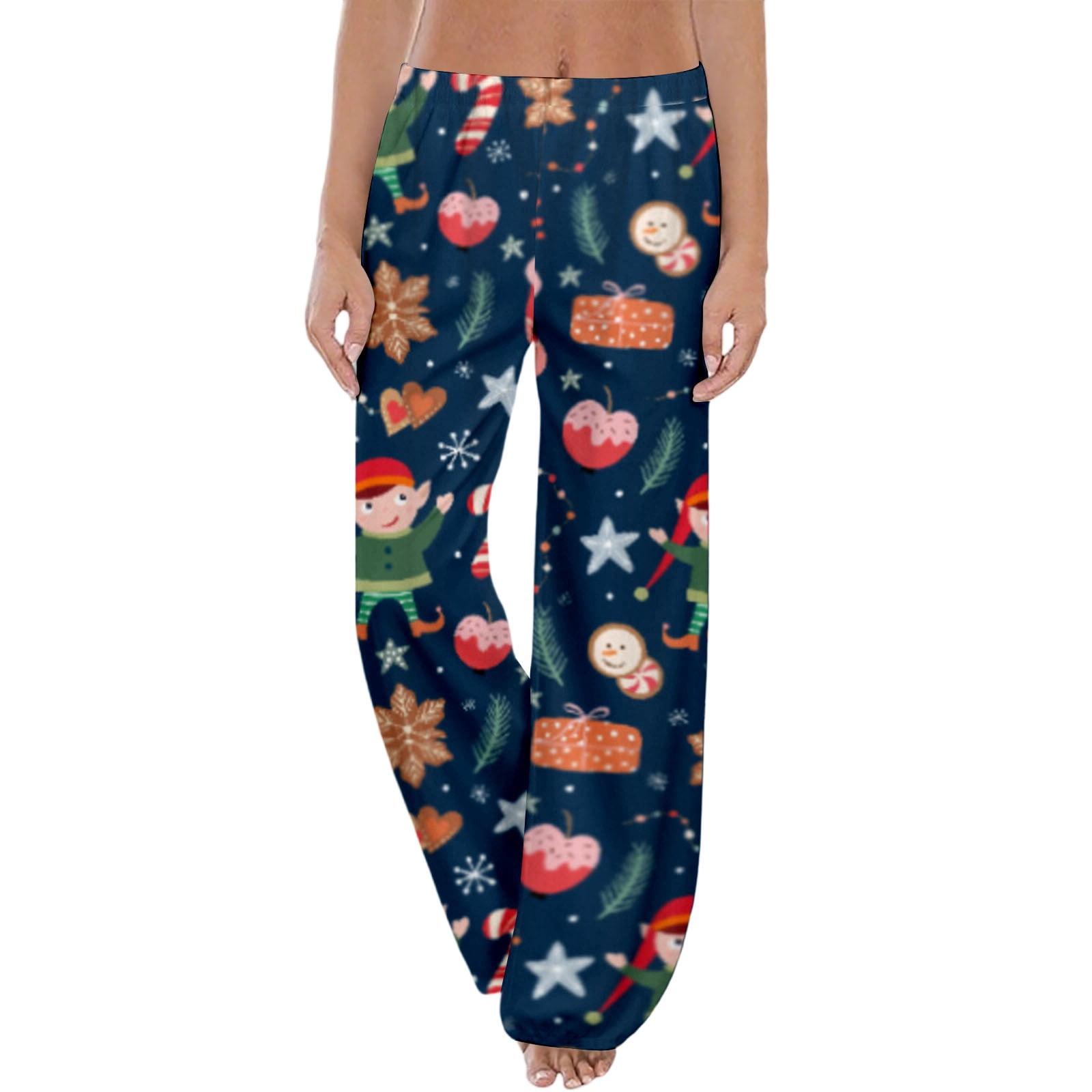 Festive Season Cozy Themed Print Sleep Pants Soft Holiday Flannel ...