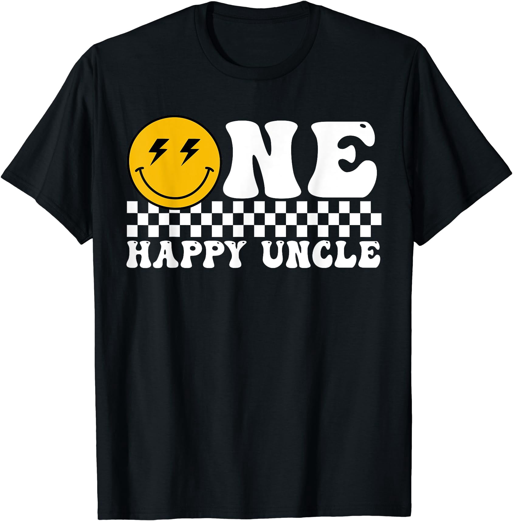 Festive Smiley Face Lightning T-Shirt for Uncle's 1st Birthday Family ...