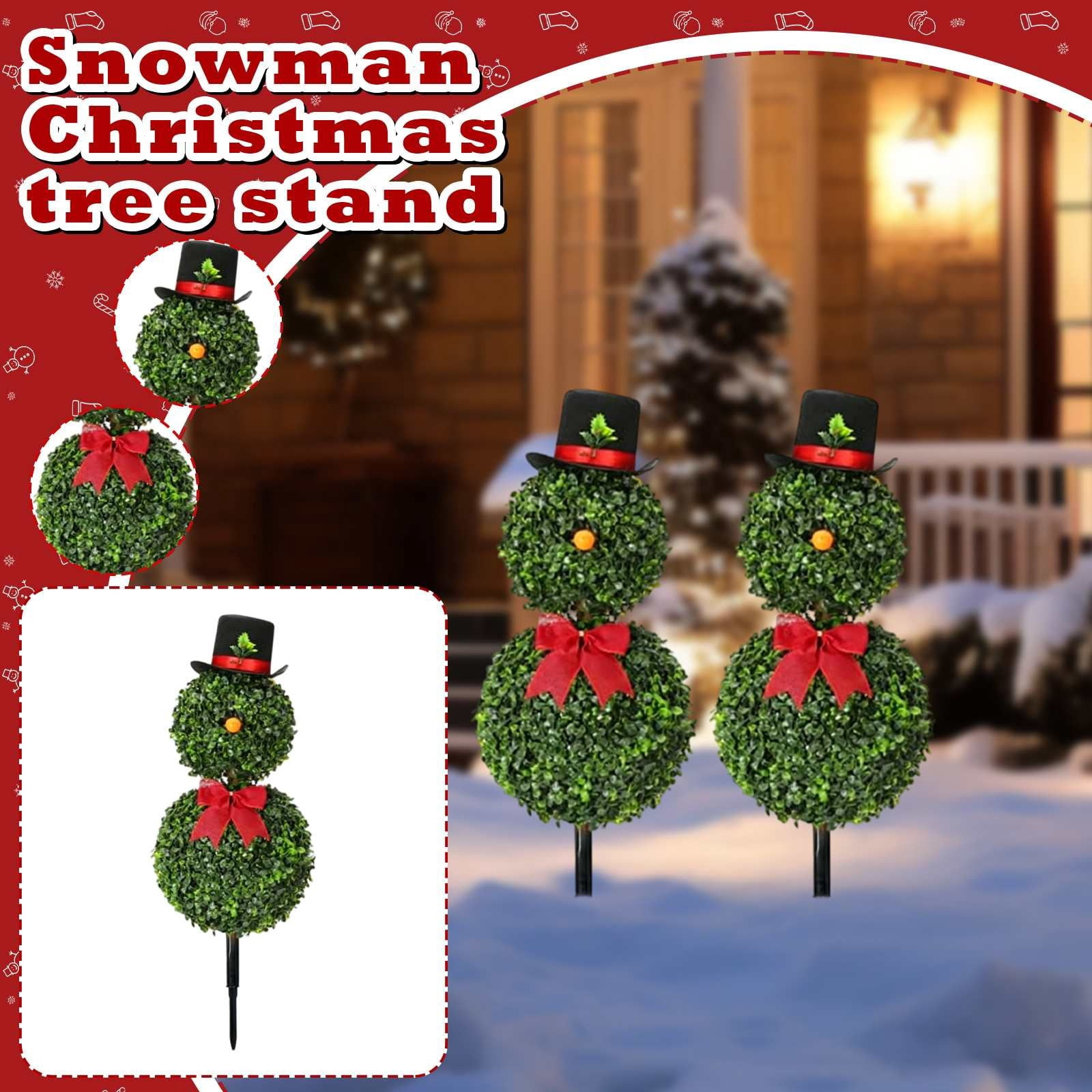 Festive Snowman Stake Holiday Yard Outdoor Lighted Display With Ground ...