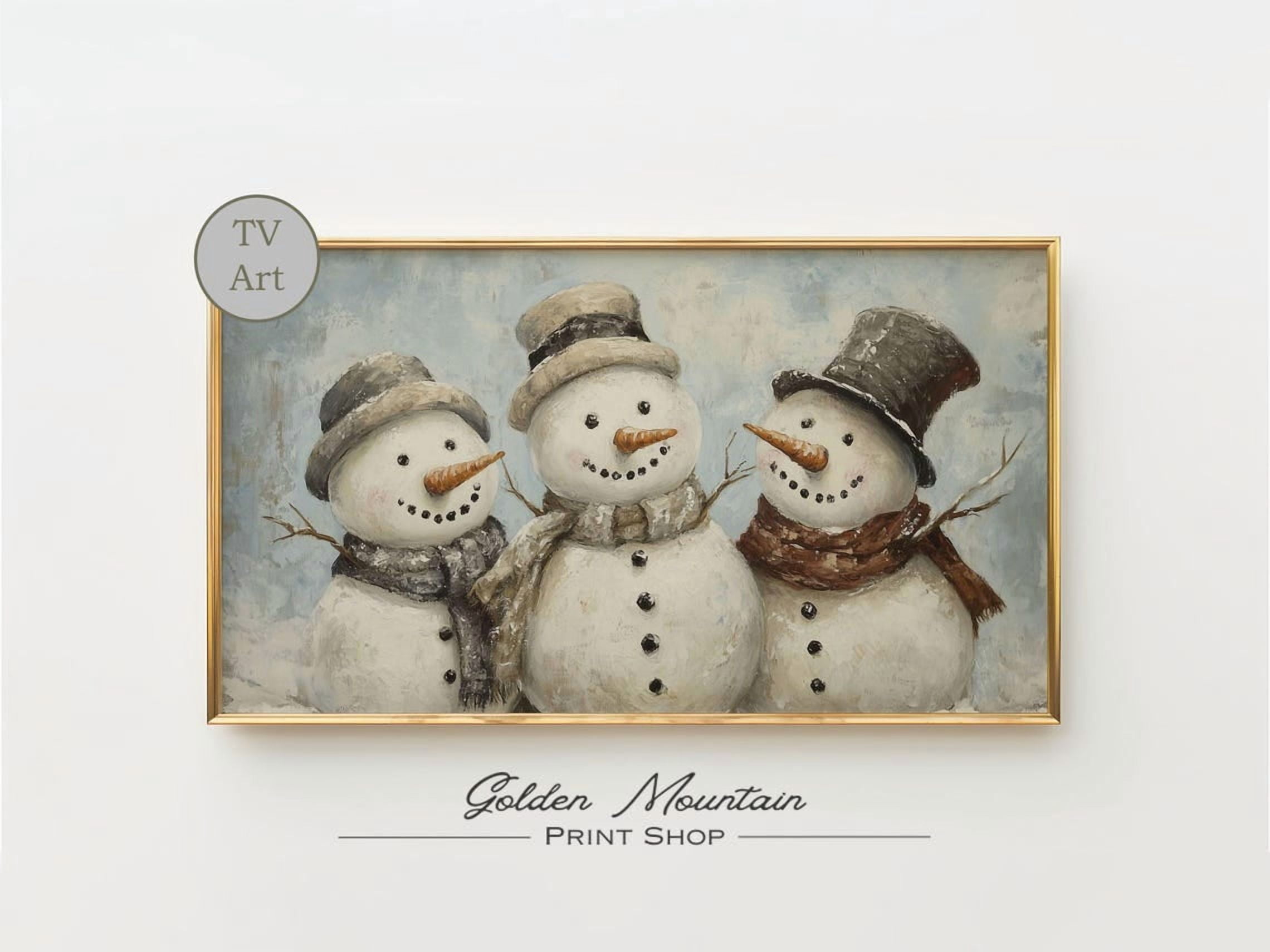 Festive Snowman Trio, Cozy Winter Holiday For Seasonal Home Decor ...