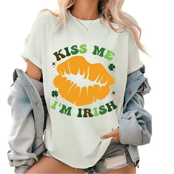 Festive St. Patrick's Day Graphic Tees White S-5XL Print T shirt Irish ...