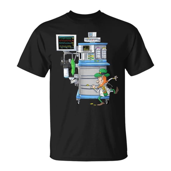 Festive St Patricks Day Leprechaun Anesthesia Machine TShirt - Walmart.com