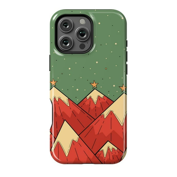 Festive Star Mountains Winter Art iPhone Case 17 16 15 14 13 12 11 Pro ...