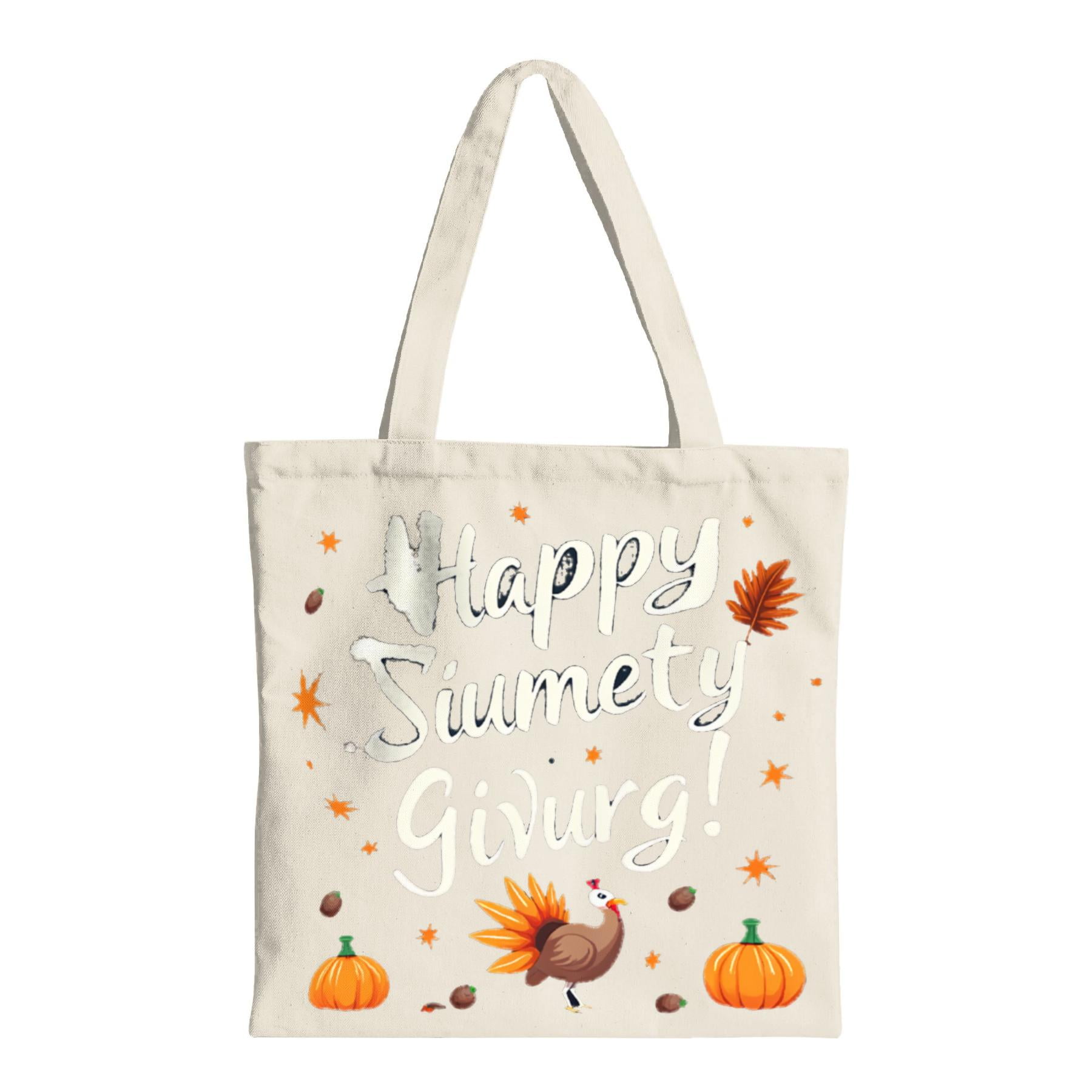 Festive Thanksgiving Tote Bag - Colorful Turkey & Autumn Leaves Design ...