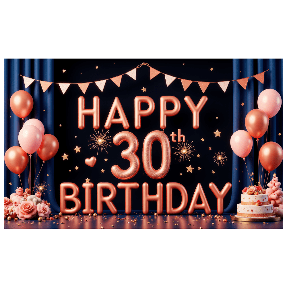 Festive Theme Happy 30th Birthday Banner Decorative Design Event Banner ...