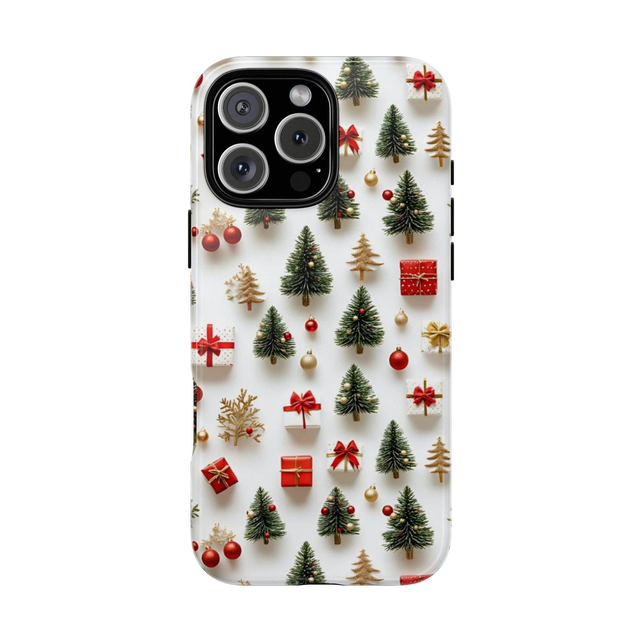 Festive Tree Ornament Gift Pattern Holiday Phone Case with iPhone 17 ...