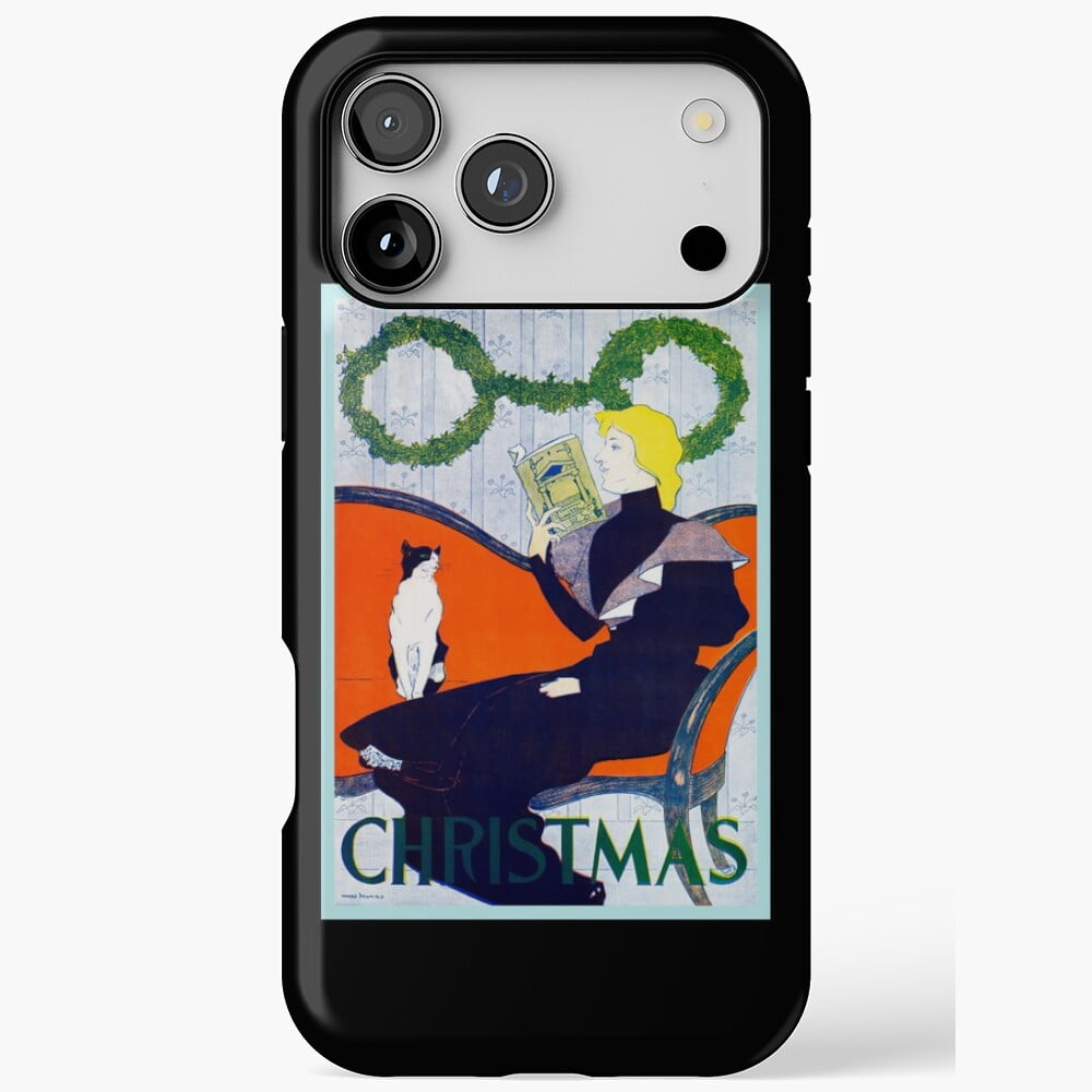 Festive Vintage Christmas Cat Protective Case for iPhone 11 12 13 14 15 ...