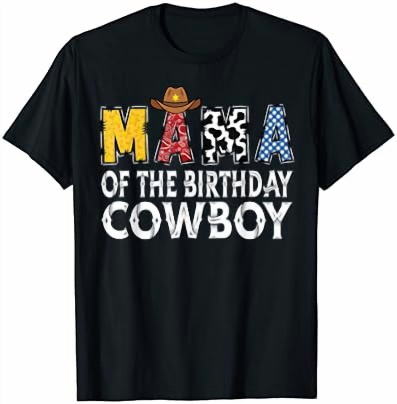 Festive Western Mama Birthday Cowboy Theme T-Shirt for Celebration ...