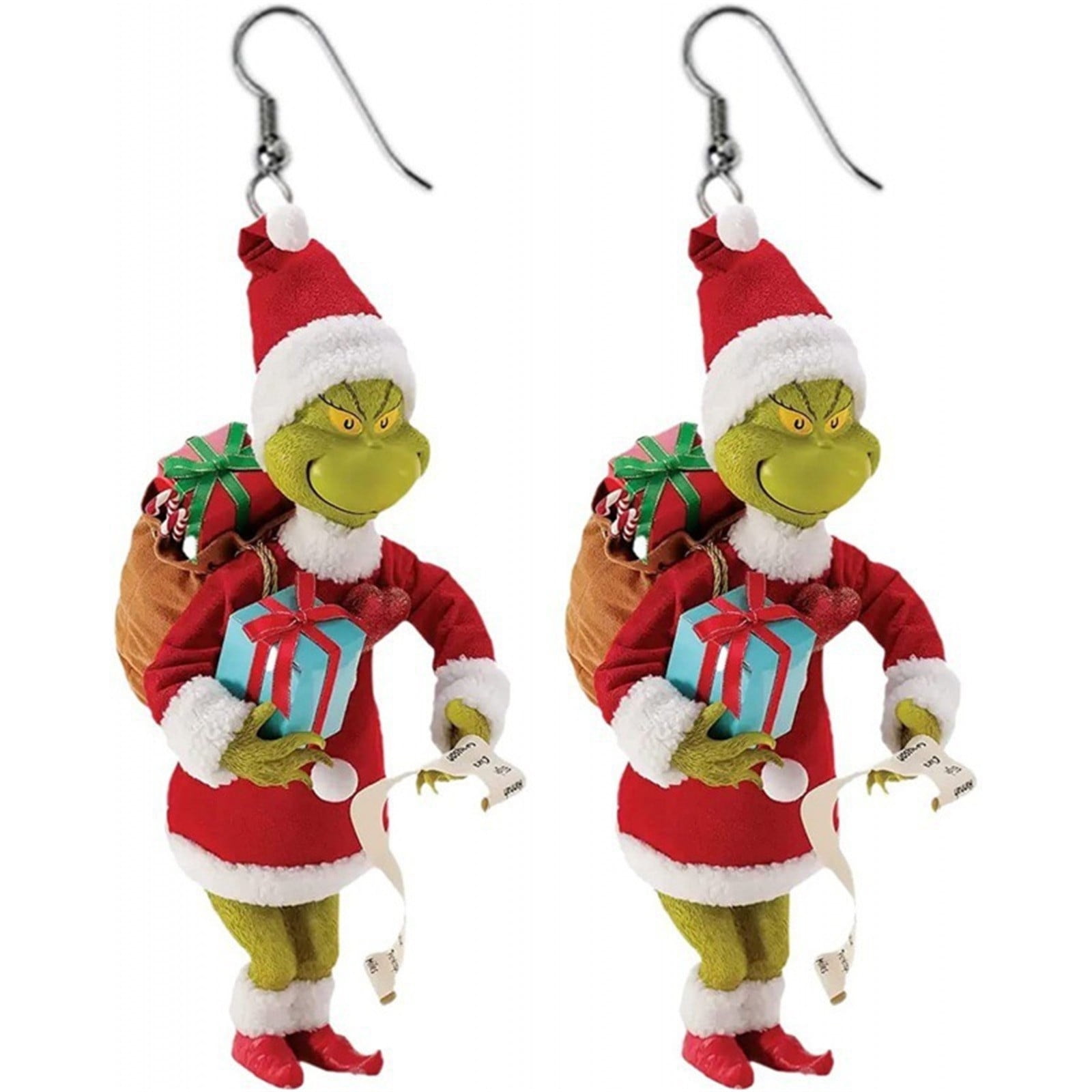 Festive Whimsy Green Monster Christmas Earrings Holiday Character ...