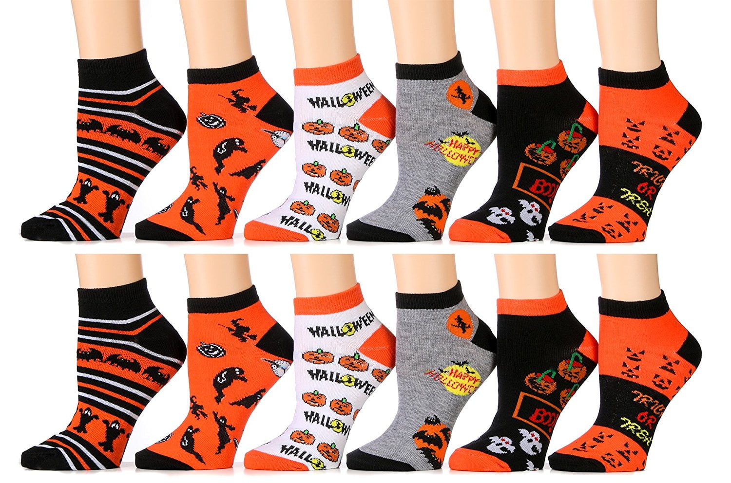 Festive Women's Halloween Socks, Spooky Pumpkin Socks, Crew Sock ...