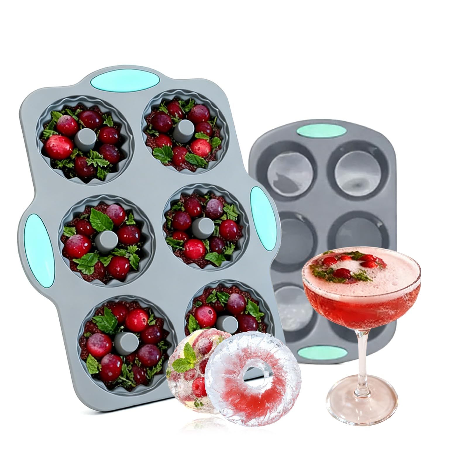 Festive Wreath Ice Mold, 2026 New Wreath Ice Cube Tray, Flexible ...