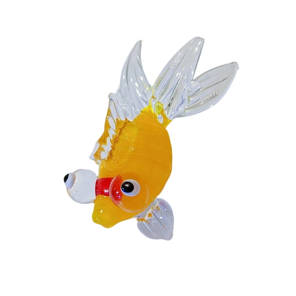 Festives Glass Fish Statue Ornament Chinese Housewarmings For ...