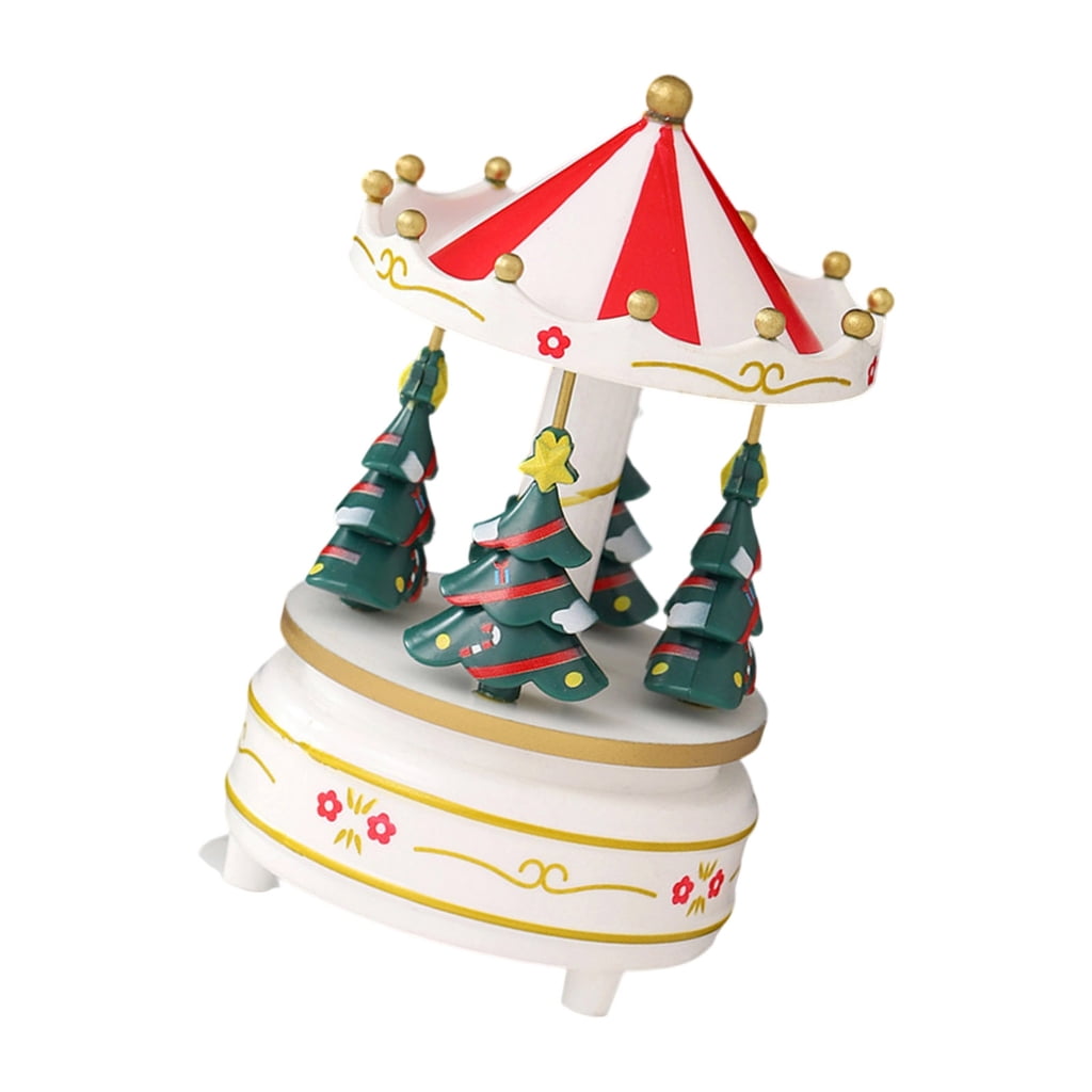 Festives Rotating Musical Christmas Tree Ornament Hand Cranked Music ...