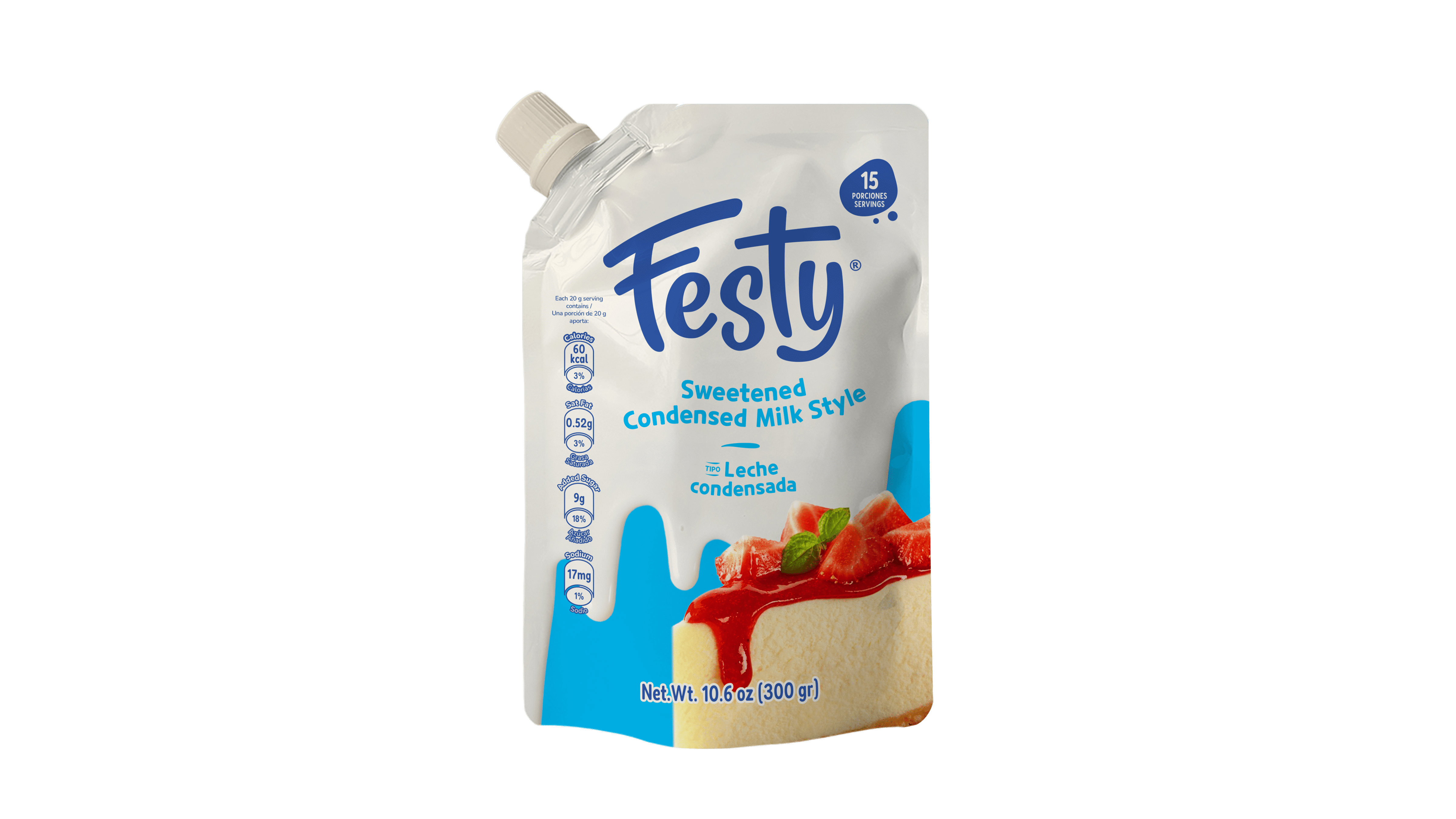 Festy Sweetened Condensed Milk Pouch with Resealable Pour Spout, 10.58 ...