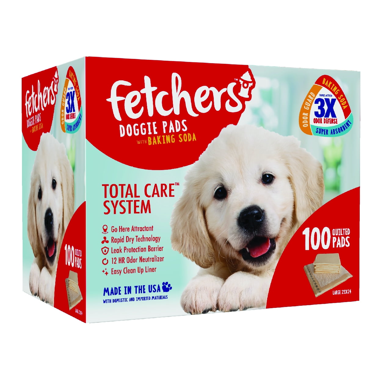 Fetchers Pet Pads, Dog Training Pads, 100 Count, 23 in x 24 in ...
