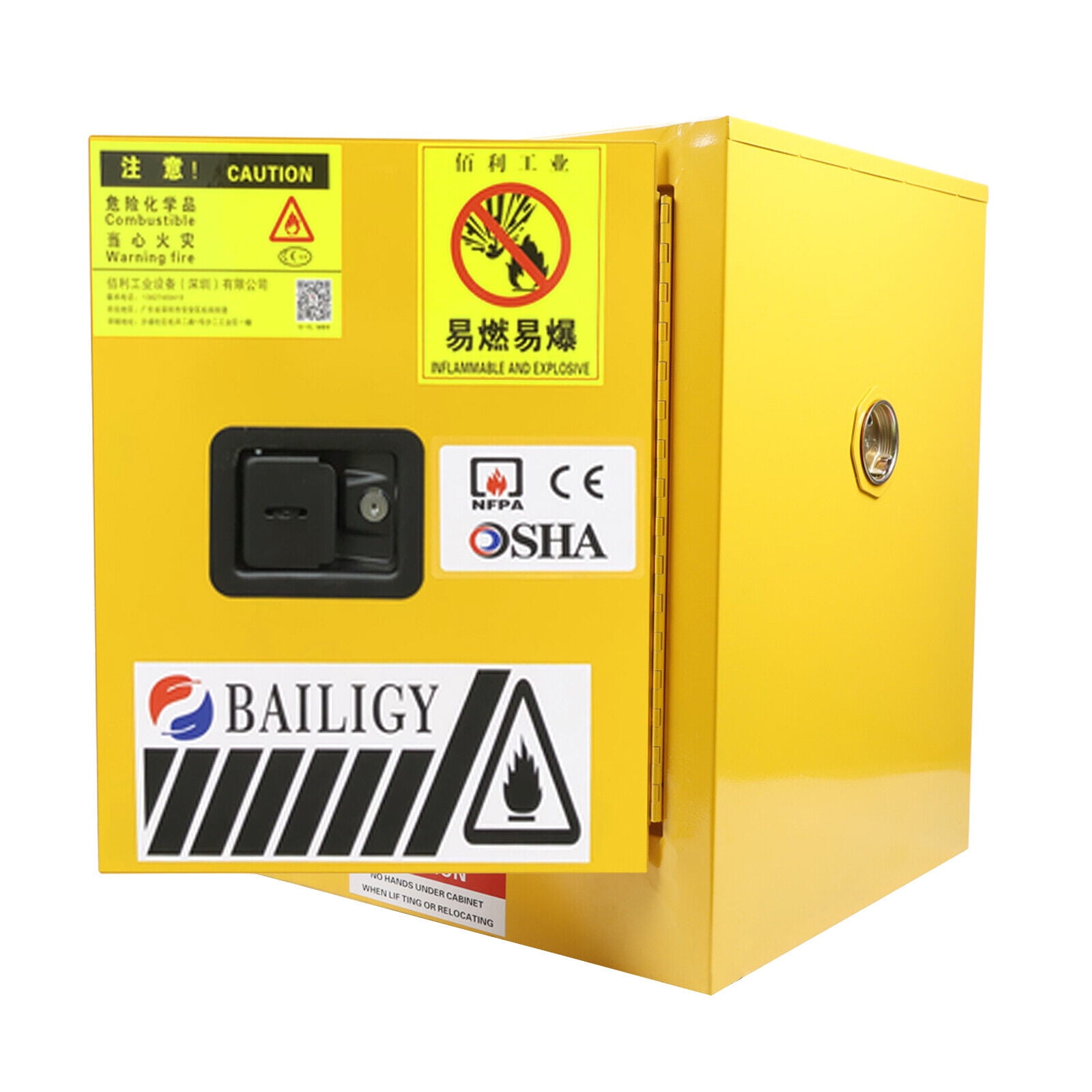 Fetcoi 4 Gallon Flammable Cabinet with Metal Locking Doors, Fireproof ...