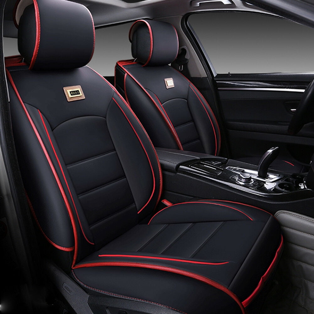 Fetcoi Car Seat Cover 11 Part Auto Ultra Luxury PU Leather Car Seat for Deluxe 5 Seats Car Walmart