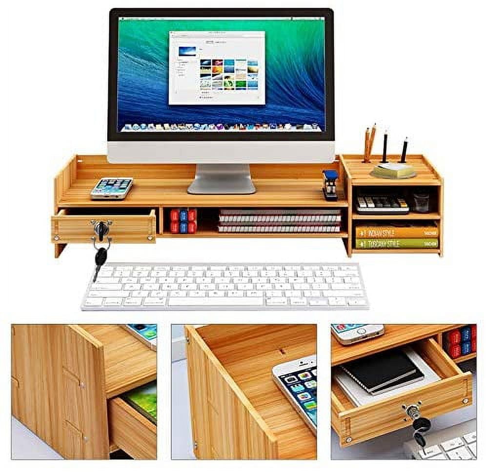 Fetcoi, Computer Monitor Desktop Organizer,Laptop Stand Office Supplies ...