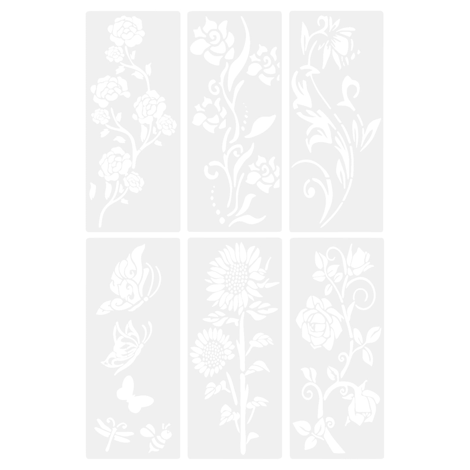 Feternal 2024 New Garden Fence Large Flower Stencils - DIY decoration, Large Reusable Floral ...