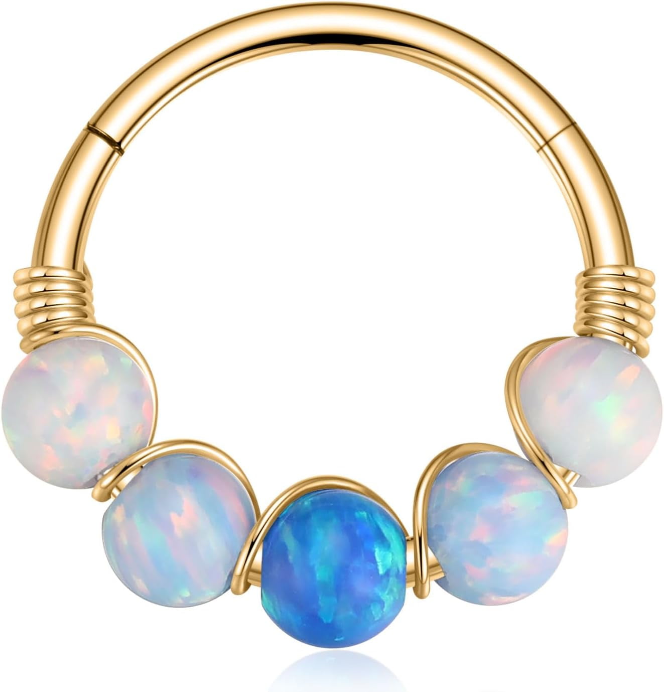 316L Surgical Steel Nose Ring Opal Tragus Helix Conch Rook Daith ...