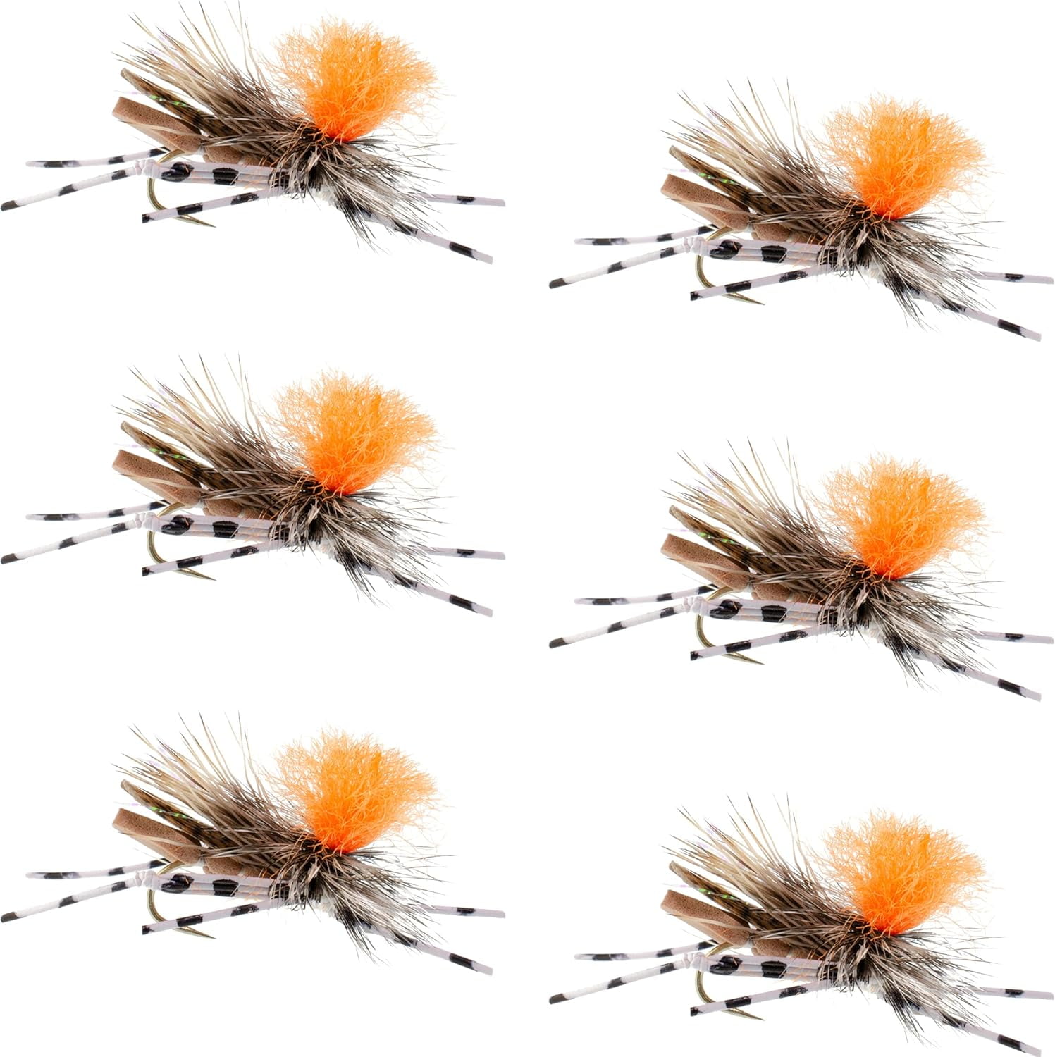 Feth Tan Foam Body High Visibility Dry Fly Fishing Fly - 6 Flies - Hook ...