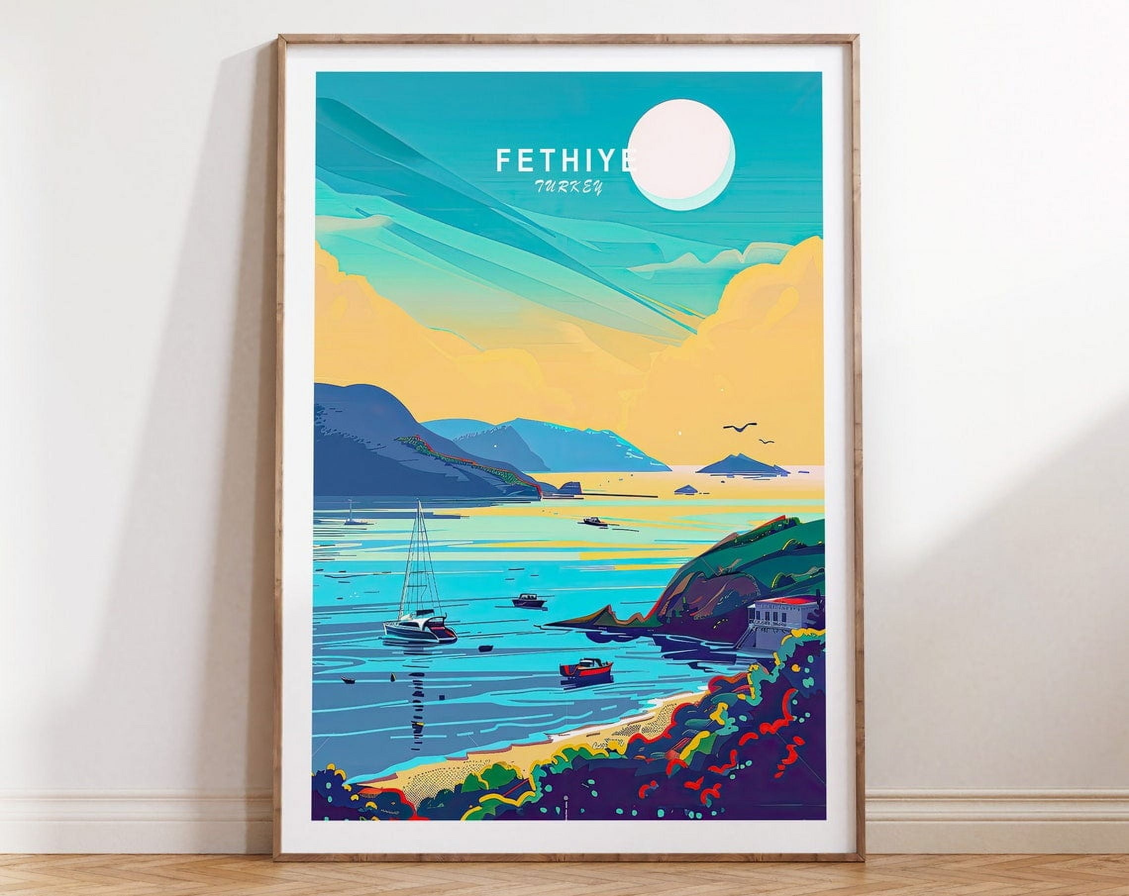 Fethiye Turkey Poster, Turkey City Travel Print, Fethiye Wall Art ...