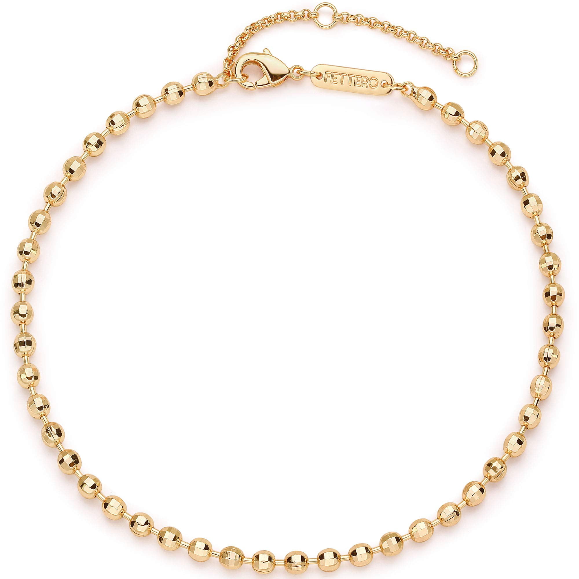 Fettero Chain Anklet Gold Satellite Bead 14K Gold Plated Boho Beach ...