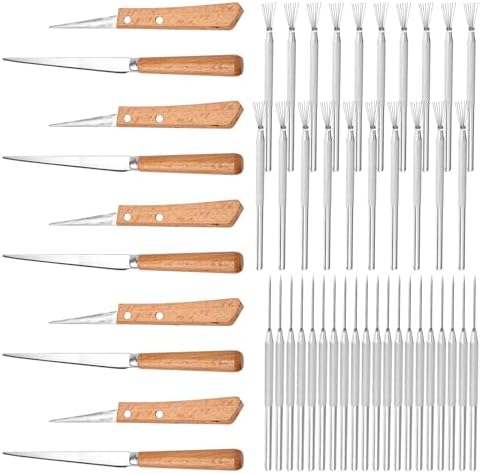 Fettling Knife and Sculpture Feather Pin Set, 10pcs Knife + 40pcs Pin ...