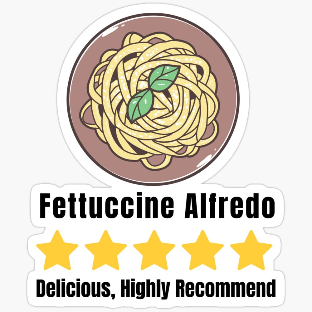 Fettuccine Alfredo 5 Star Rating Sticker Phone Decal Water Bottle ...