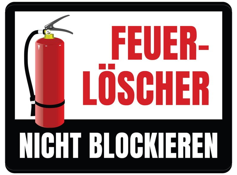 Feuerl Scher Nicht Blockieren Fire Extinguisher Do Not Block German Rust Free Aluminum 12 X 8 In ...