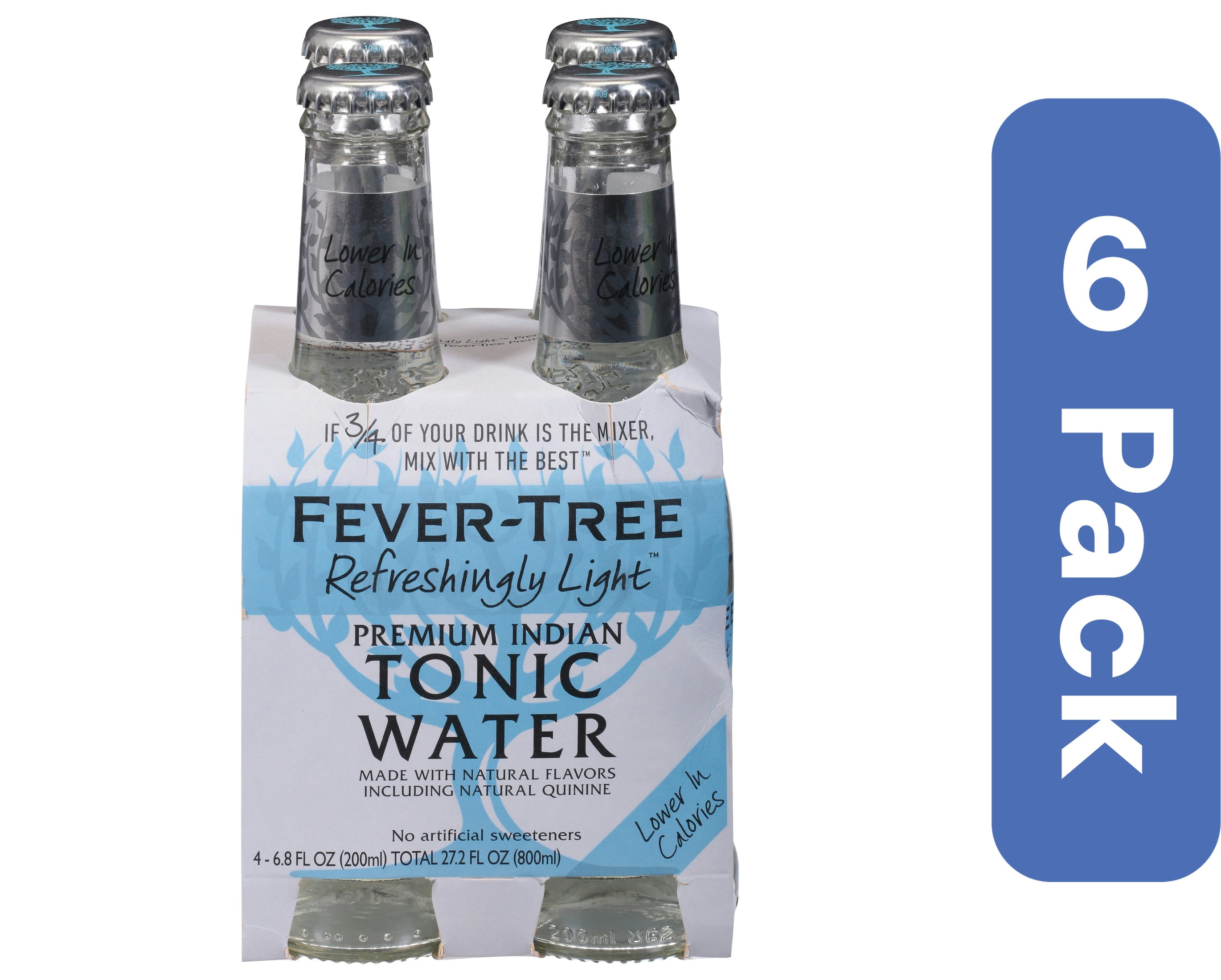 Fever-Tree Light Tonic Water 4-Pack 27.2 fl oz (Pack of 6) - Walmart.com