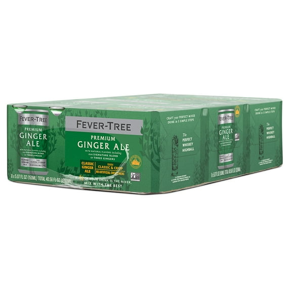 Fever-Tree Premium Ginger Ale, 5.07 Fl Oz Cans (24 Pack), No Artificial ...