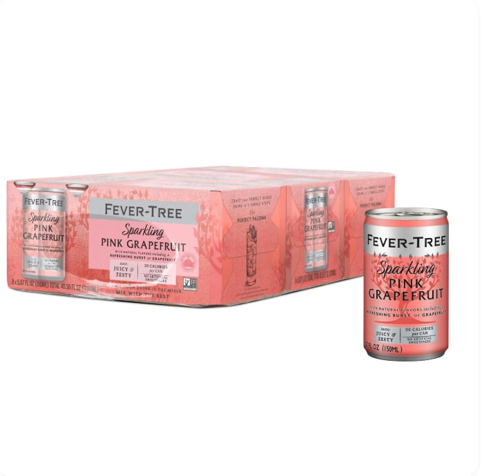 Fever-Tree Sparkling Pink Grapefruit 5.07 Fl Oz Cans 24 Pk - Walmart.com