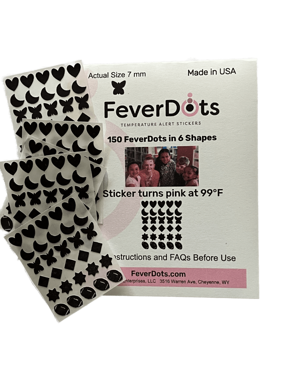 FeverDots. Color-Changing Fever Indicator Sticker - 150ct, 6 Fun Shapes ...