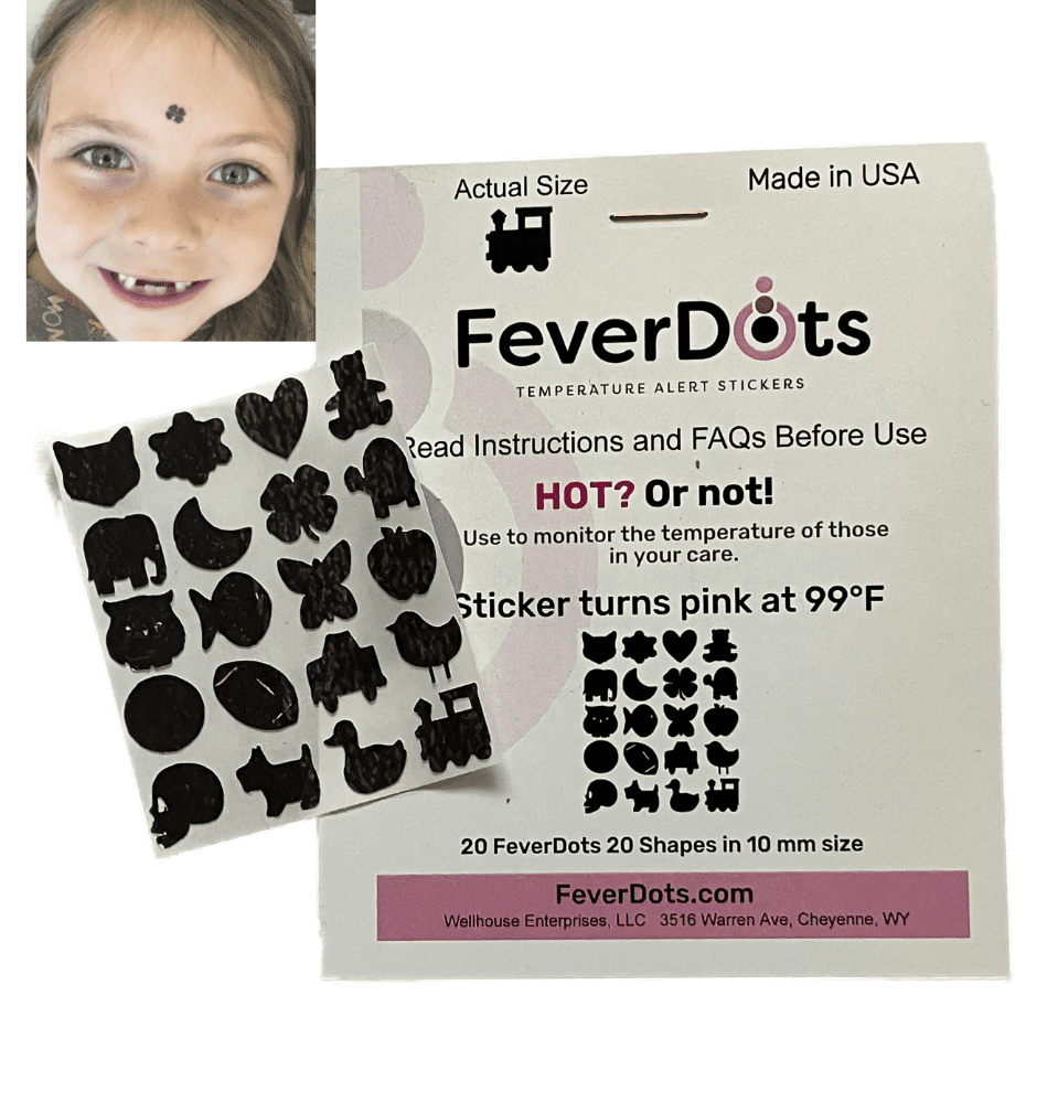 FeverDots. 20 FeverDots in 20 Shapes (size 10mm) - Easy to See fever ...
