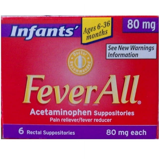 Feverall Acetaminophen 80 Mg Suppository, Infants - 6 Ea - Walmart.com